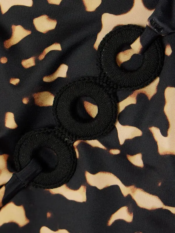 Staud Laird Embellished Halterneck Swimsuit