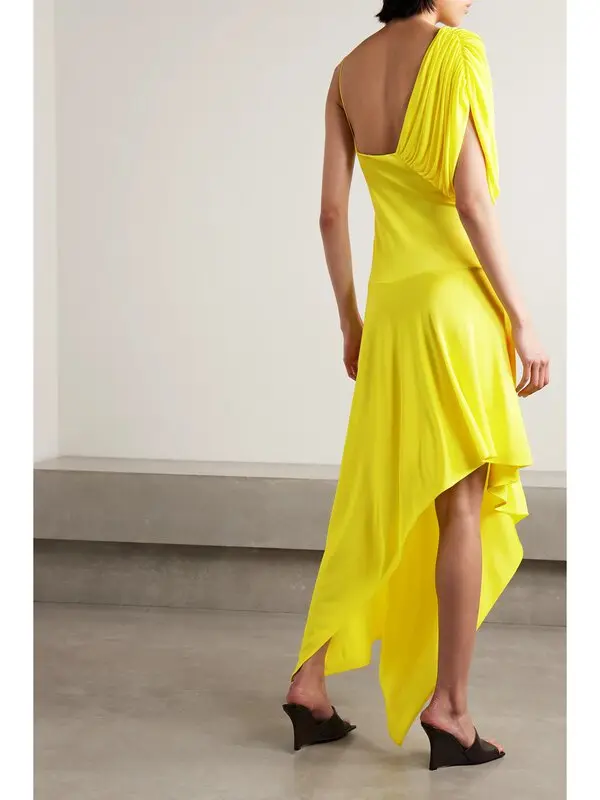 Stella McCartney Asymmetric Draped Jersey Midi Dress