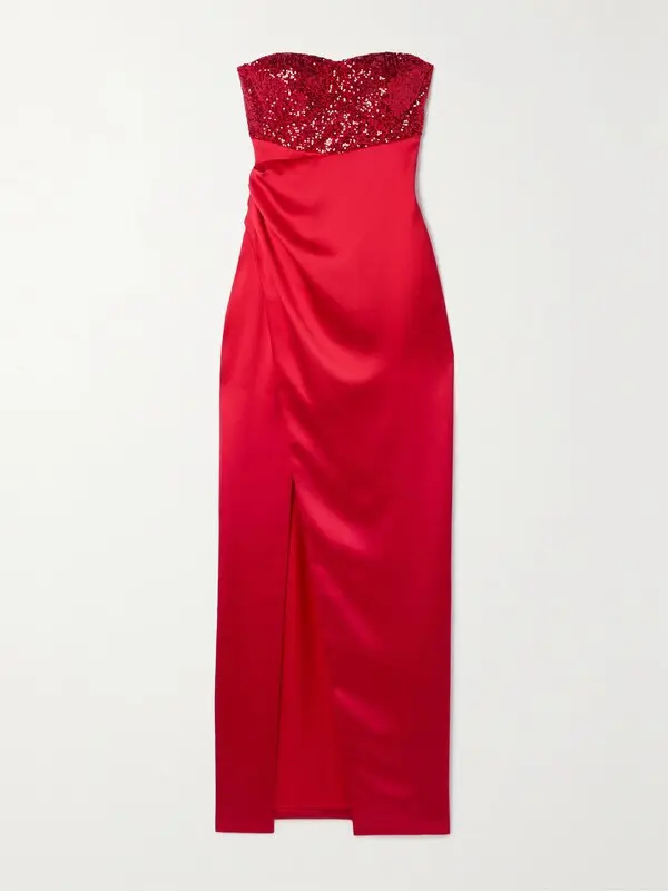 SEMSEM Sequin-embellished Charmeuse Gown