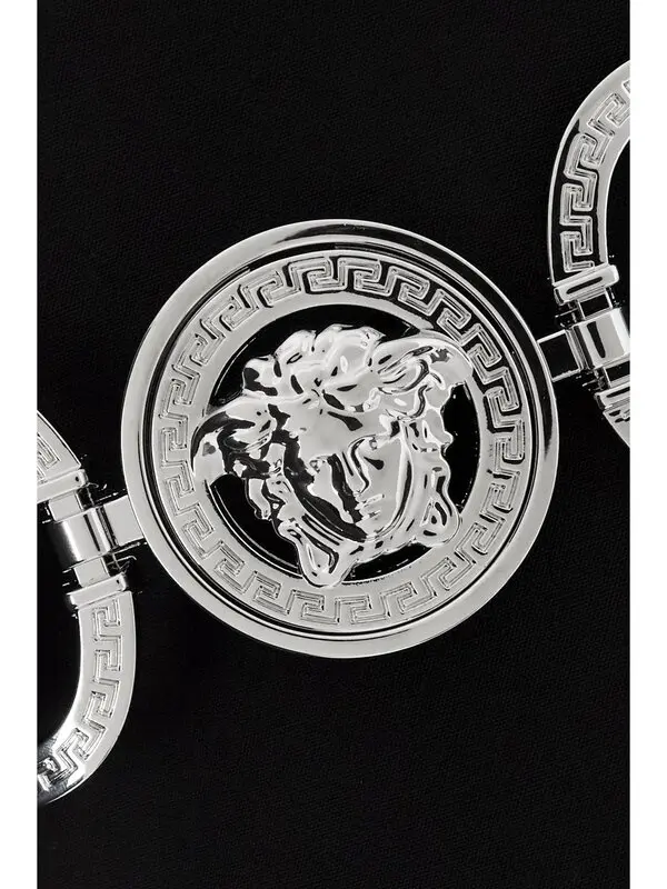 Versace Belted Grain De Poudre Wool Mini Skirt
