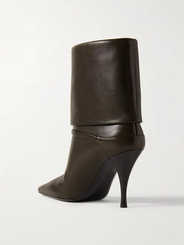 Saint Laurent Niki Embellished Leather Ankle Boots