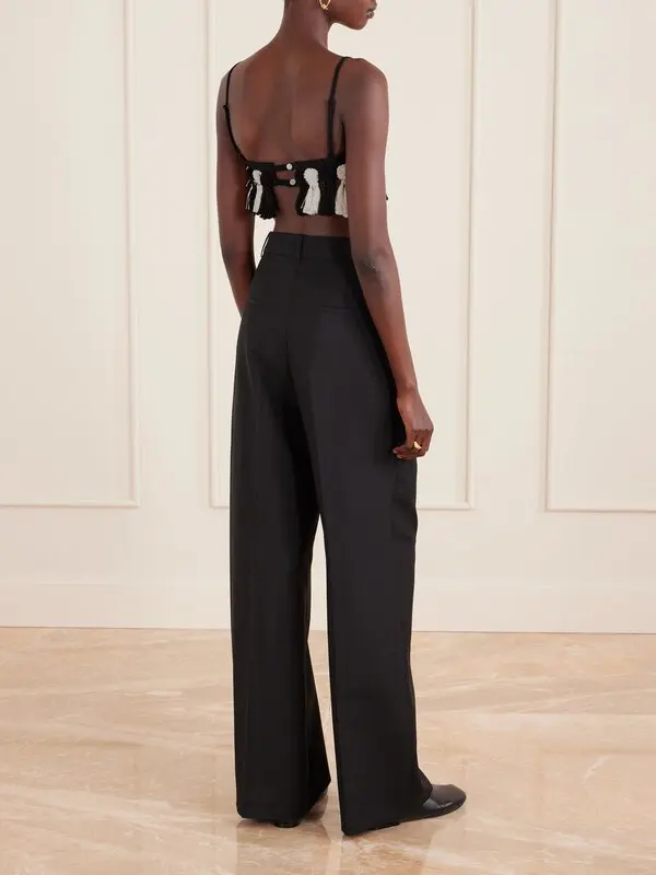 BODE Folly Tasseled Wool-crepe Bralette