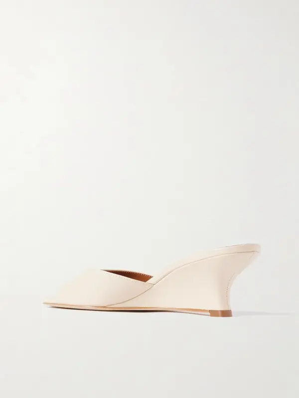 Staud Brigitte Leather Wedge Mules