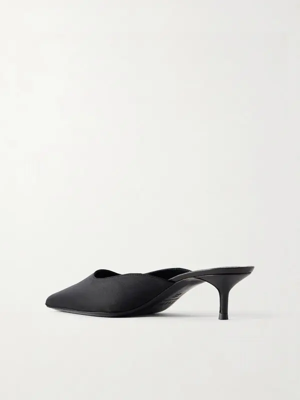 Staud Sebastian Satin Mules - Black