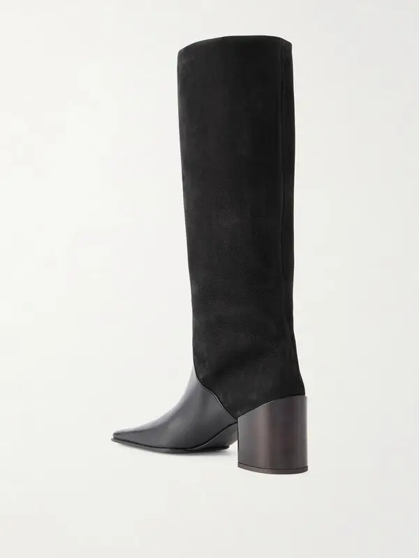 Alaïa Textured-leather And Suede Knee Boots