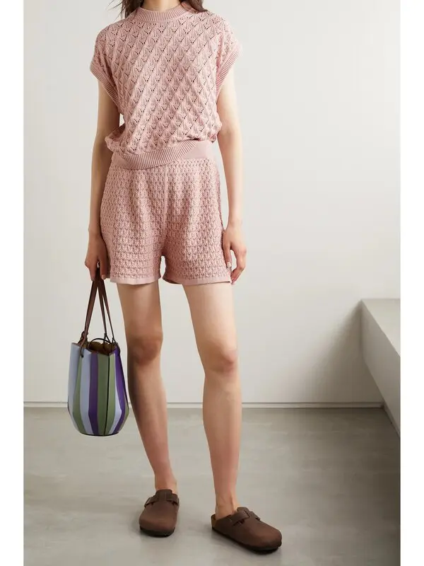 MR MITTENS Pointelle-knit Cotton Shorts