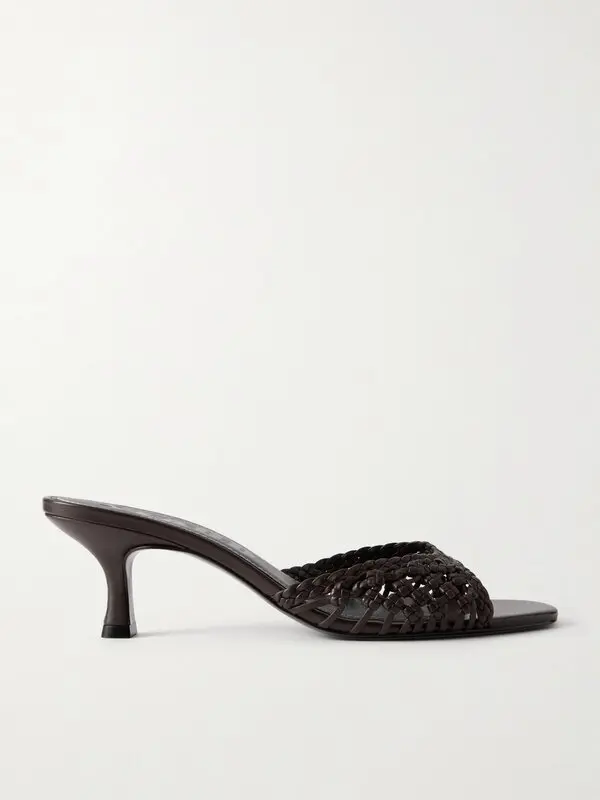 Staud Brigitte Woven Leather Mules