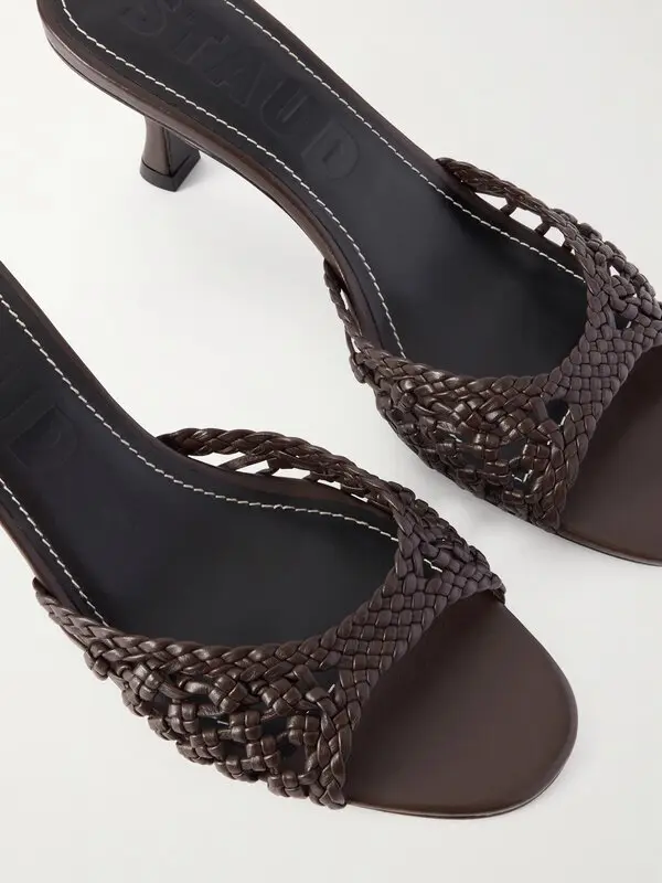 Staud Brigitte Woven Leather Mules