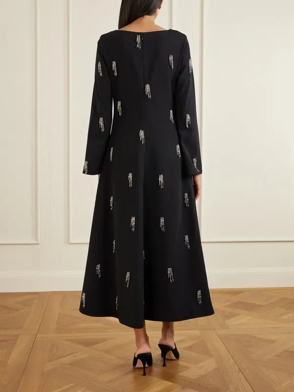 Simkhai Coretta Embellished Crepe Midi Dress