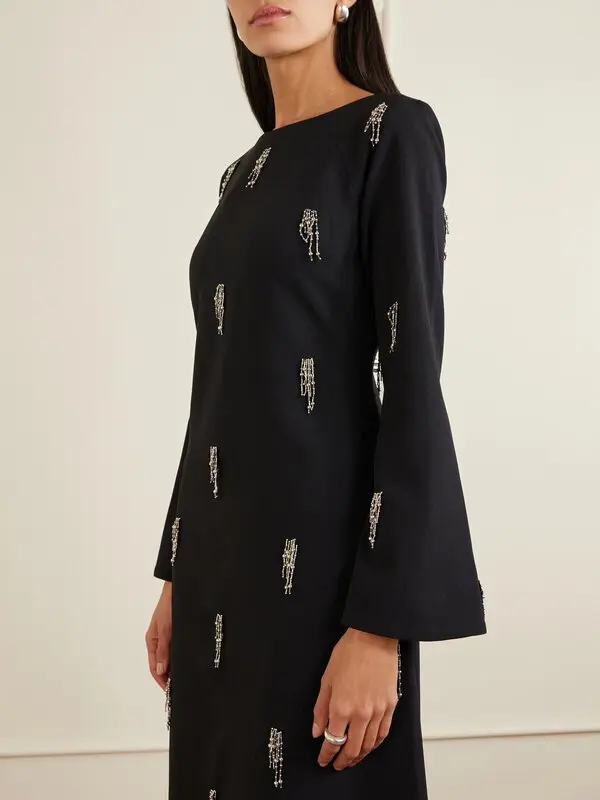 Simkhai Coretta Embellished Crepe Midi Dress