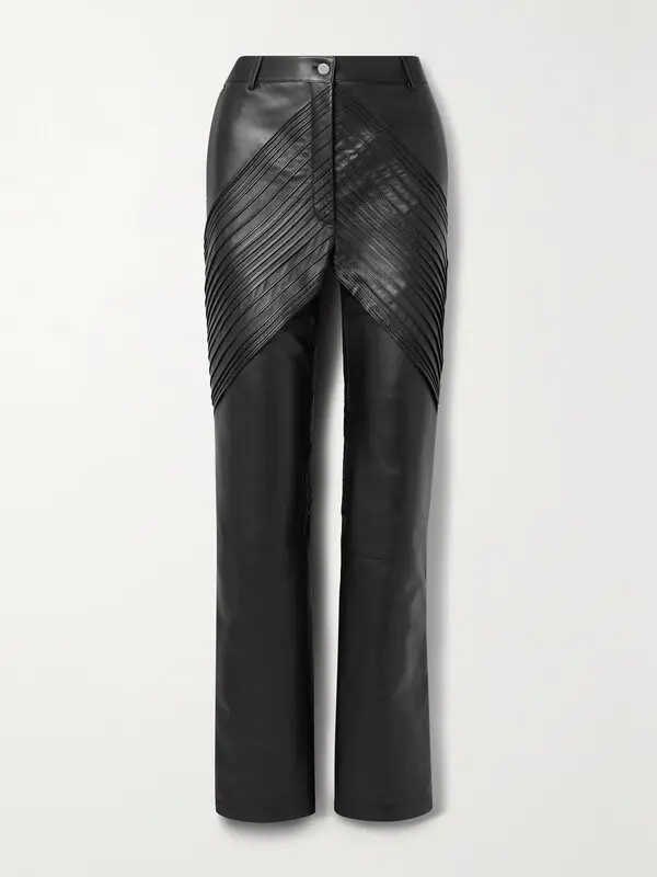 PETER DO Paneled Leather Straight-leg Pants