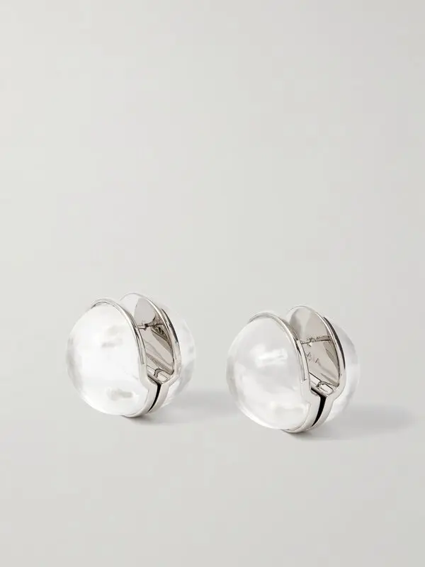 Alaïa Sphere Crystal Earrings - Silver