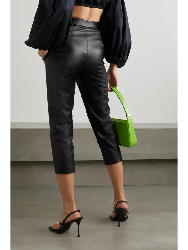Zeynep Arçay Cropped Leather Skinny Pants