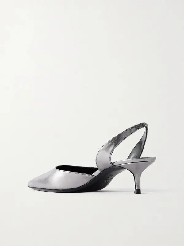 Staud Leather Slingback Pumps - Metallic