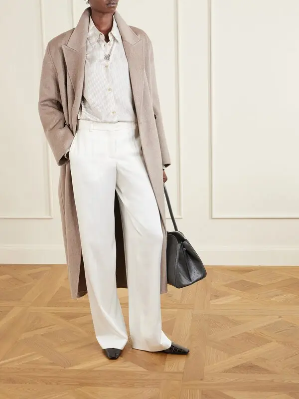Stella McCartney Satin Wide-leg Trousers - Neutrals