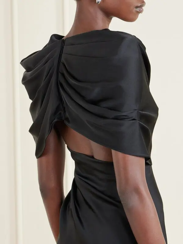 Stella McCartney Open-back Cape-effect Draped Gown - Black