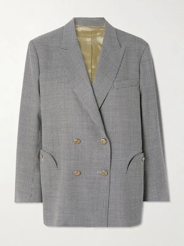 BLAZÉ MILANO Regal Nightbreak Houndstooth Wool Blazer - Gray
