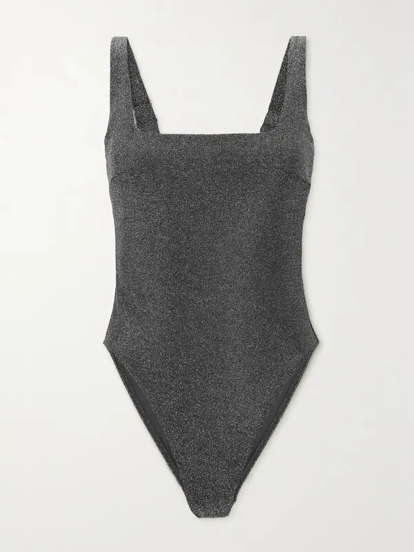 FORM AND FOLD The Square Metallic Swimsuit - Silver