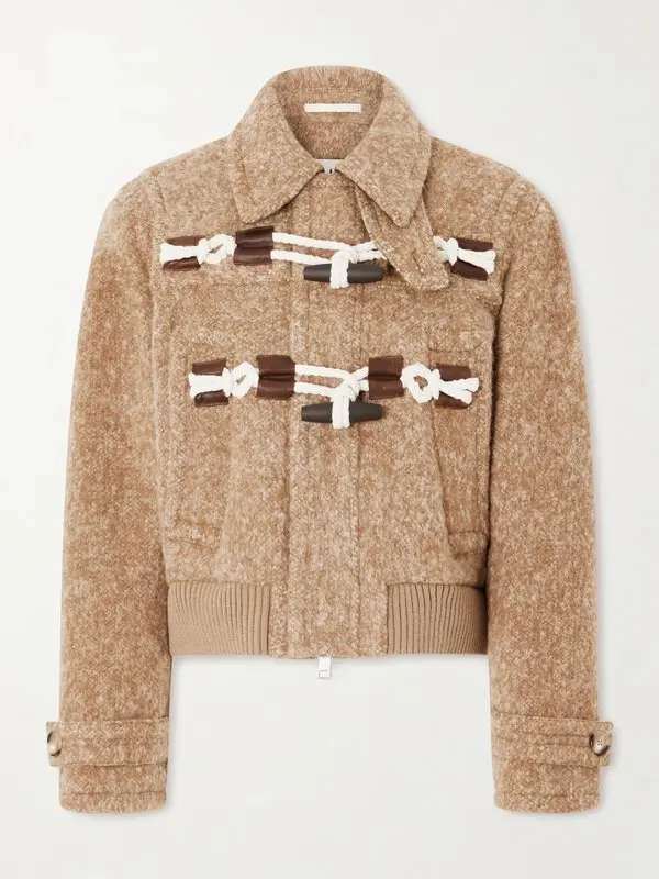 S.S.DALEY Cropped Alpaca-blend Bomber Jacket - Neutrals