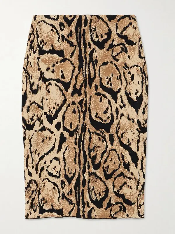 Stella McCartney Jacquard-knit Midi Skirt - Multi
