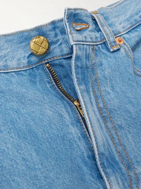 BLAZÉ MILANO Nariida Java Embroidered High-rise Wide-leg Jeans - Blue