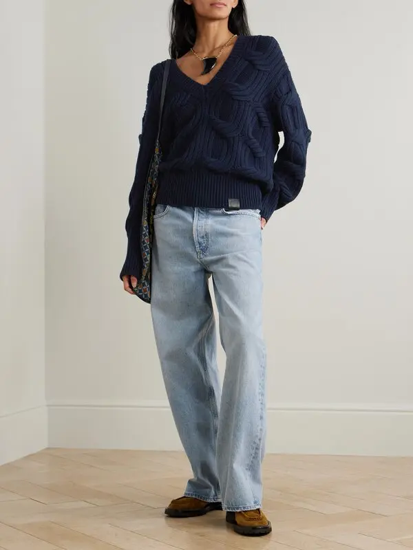 Stella McCartney Falabella Cable-knit Wool Sweater