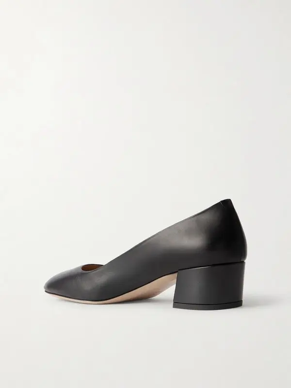 Gabriela Hearst Agathe Leather Block Heel Pumps