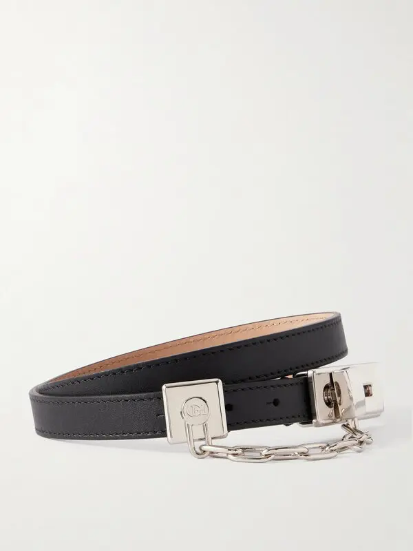 Gabriela Hearst Lock And Chain Leather Belt - Black