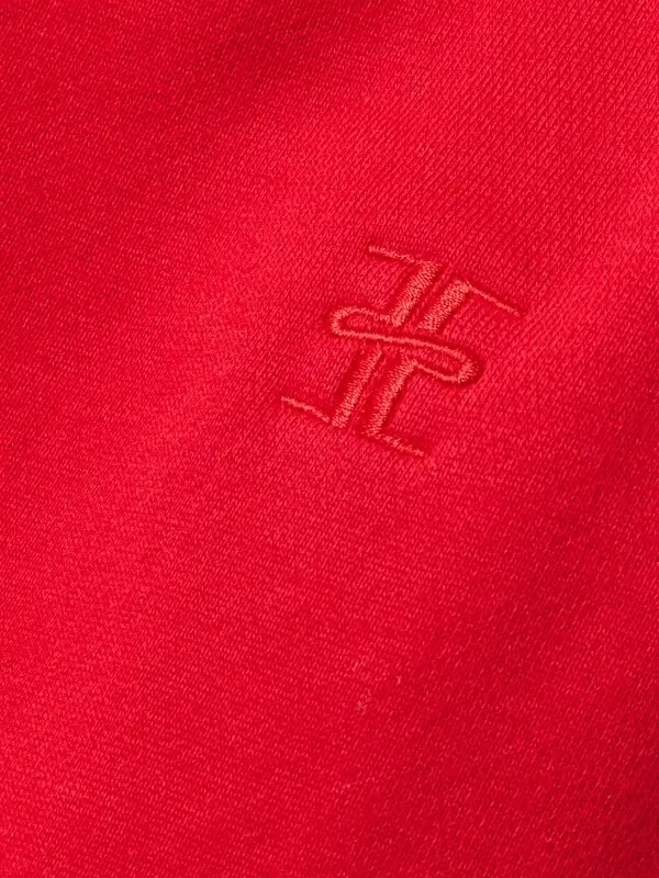 Eterne Embroidered Cotton And Modal-blend Jersey Track Pants - Red