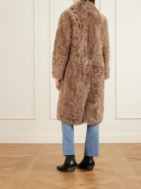 Brunello Cucinelli Oversized Shearling Double-breasted Coat