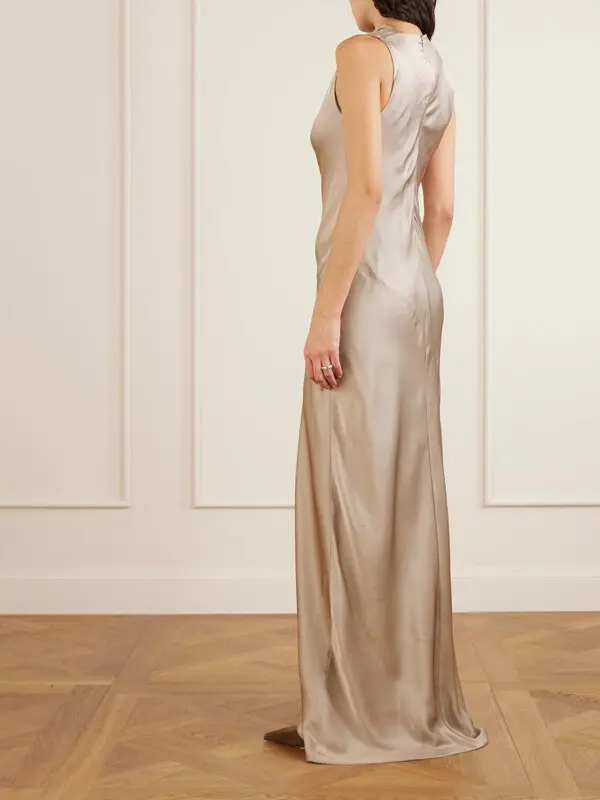 Brunello Cucinelli Silk Maxi Dress - Brown