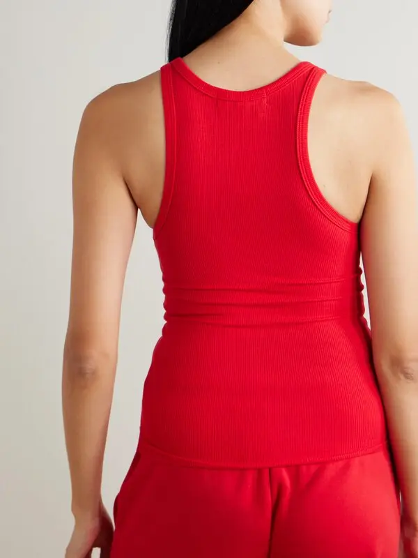 Eterne Ribbed Stretch-jersey Tank - Red