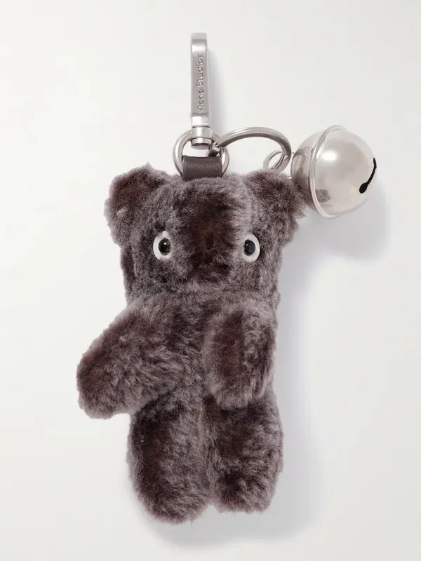 Acne Studios Shearling Keychain - Brown