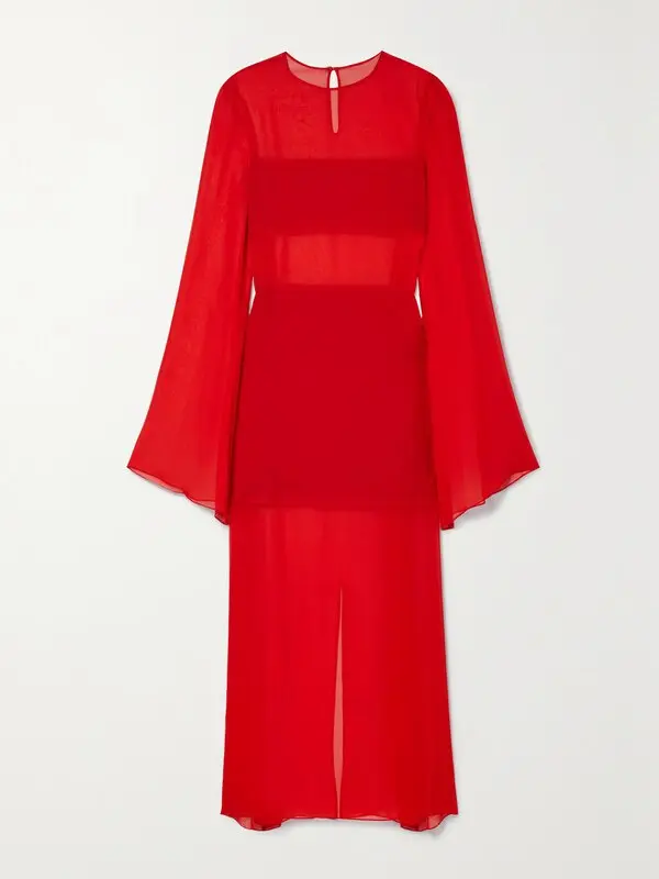 INTERIOR The Mia Silk-chiffon Maxi Dress