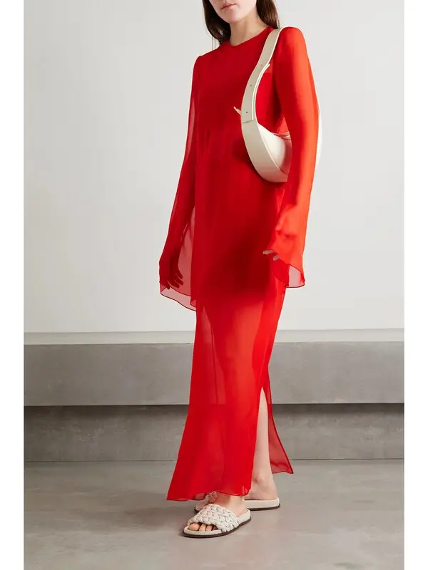 INTERIOR The Mia Silk-chiffon Maxi Dress