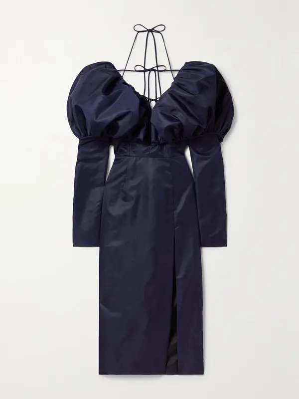 LAQUAN SMITH Faille Halterneck Midi Dress