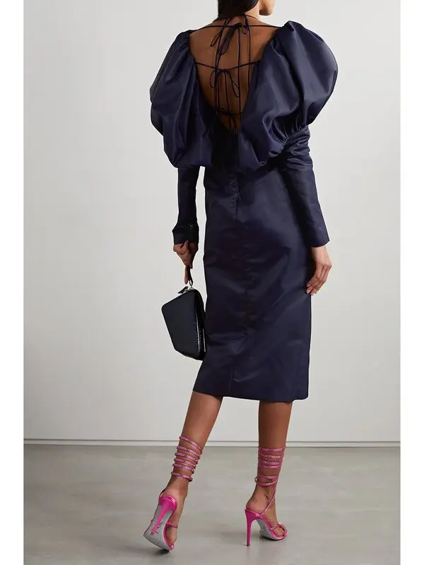 LAQUAN SMITH Faille Halterneck Midi Dress