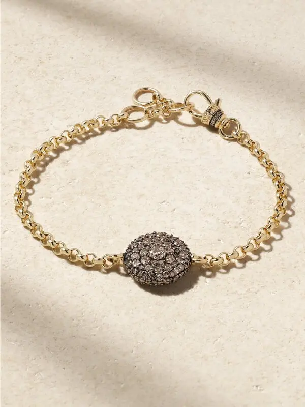 LUCY DELIUS Pocket Watch Diamond Bracelet - Brown