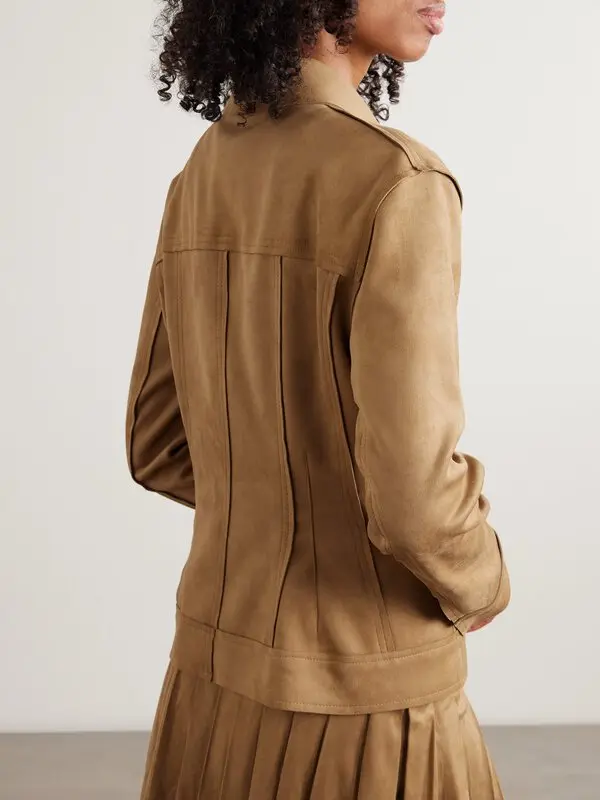 Norma Kamali Paneled Brushed Jacket - Brown