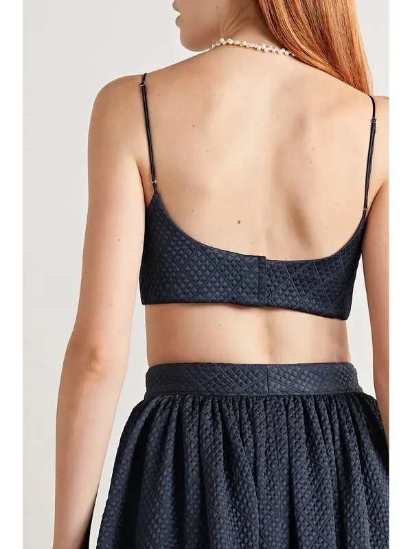 Adam Lippes Matelassé Wool-blend Bralette