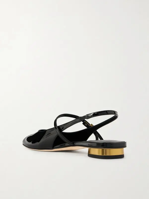 TOD'S Patent-leather Mary Jane Slingback Flats