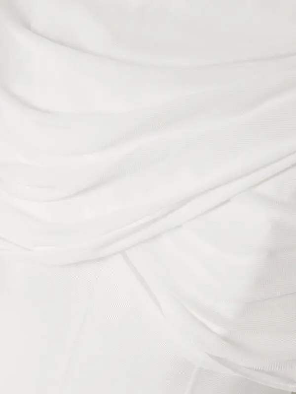 Simkhai Nancie Cape-effect Draped Pleated Jersey Maxi Dress - Neutrals