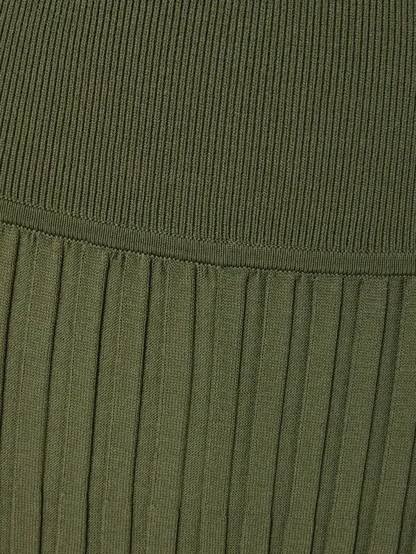 Christopher Esber Sunray Strapless Ribbed-knit Dress - Green