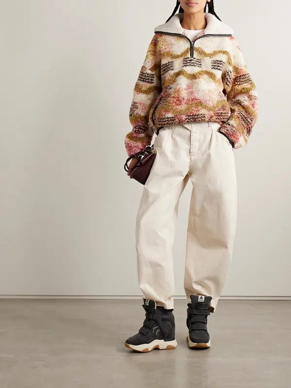 MARANT ETOILE Marner Printed Fleece Half-zip Sweatshirt