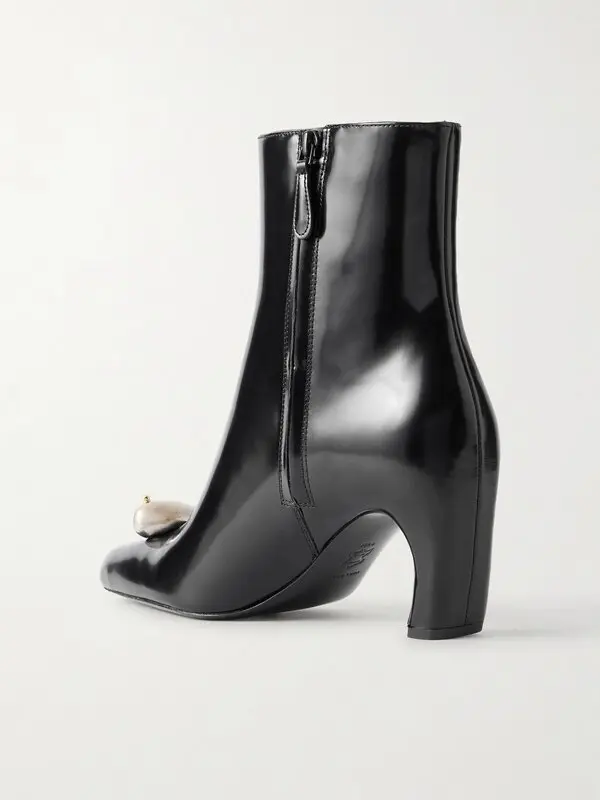 Tory Burch Pierced Xl Embellished Leather Ankle Boots