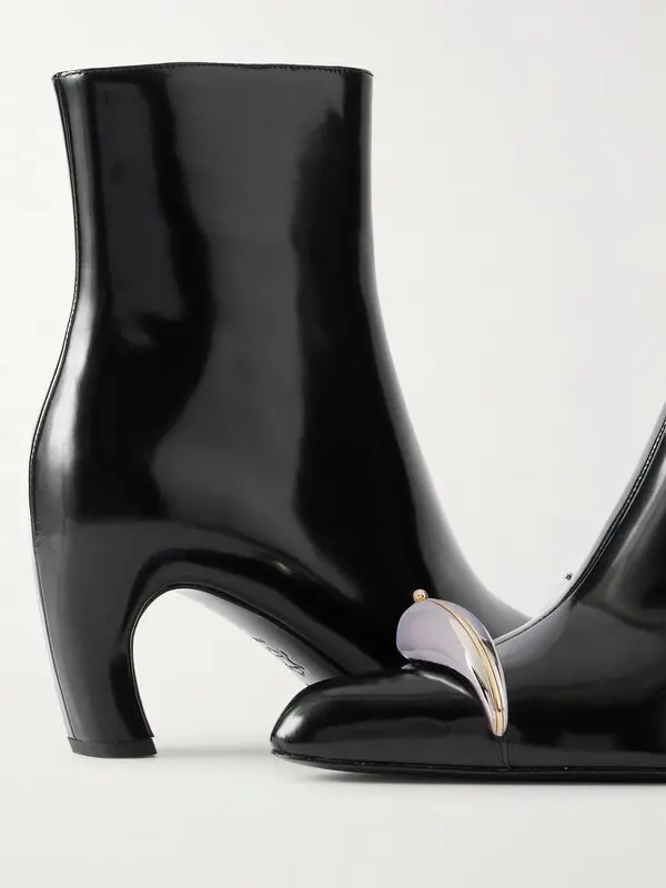 Tory Burch Pierced Xl Embellished Leather Ankle Boots