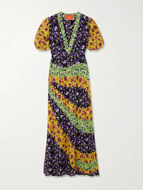 La DoubleJ Marlene Printed Silk-crepe Maxi Dress - Multi