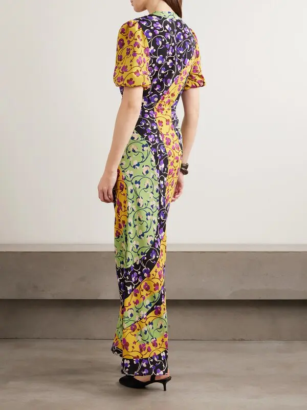 La DoubleJ Marlene Printed Silk-crepe Maxi Dress - Multi