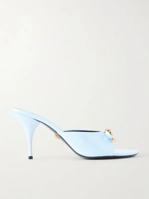Versace Opera Embellished Patent-leather Mules