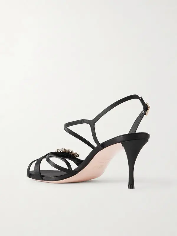 ROGER VIVIER Efflorescence 65 Crystal-embellished Satin Sandals
